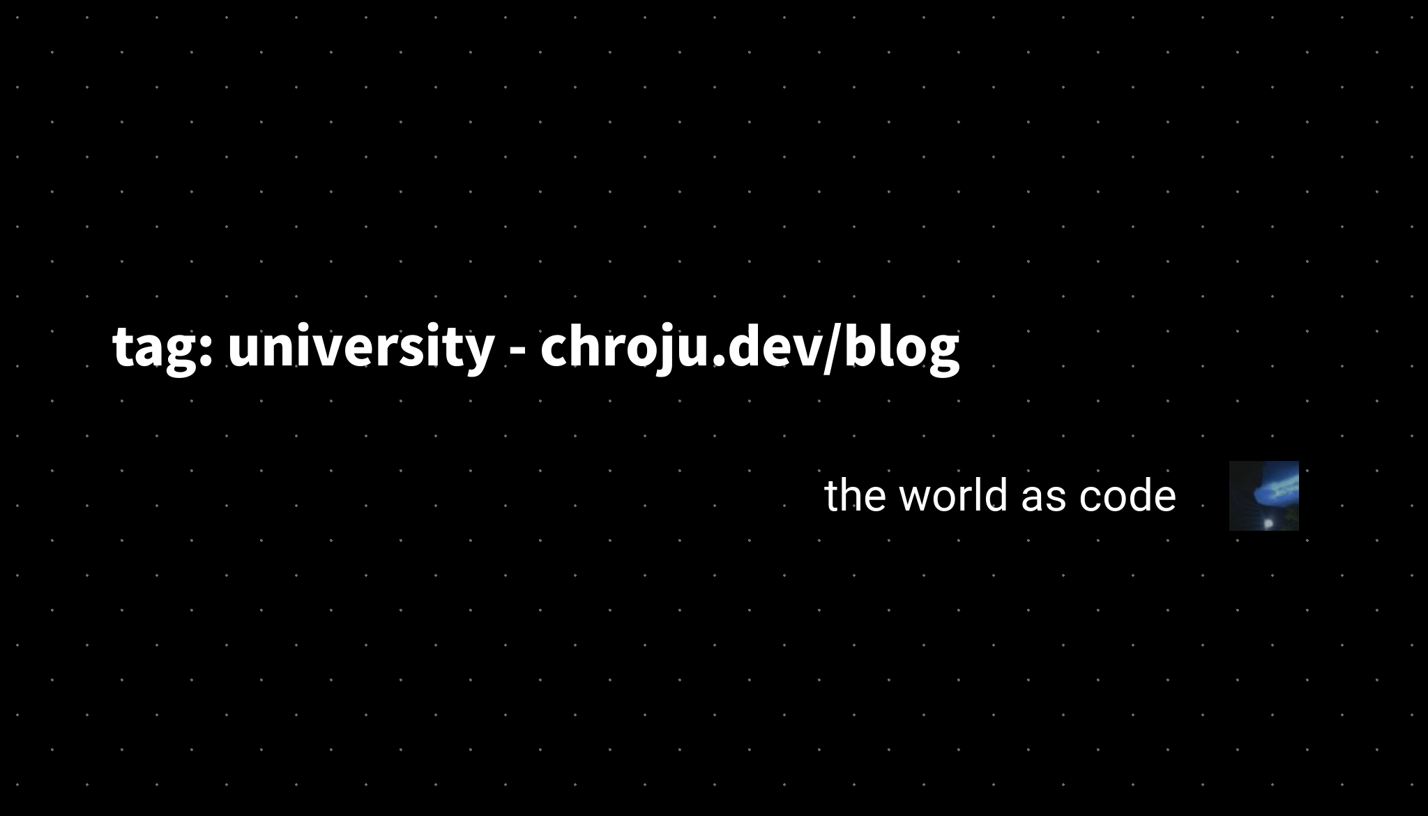 tag: university - chroju.dev/blog
